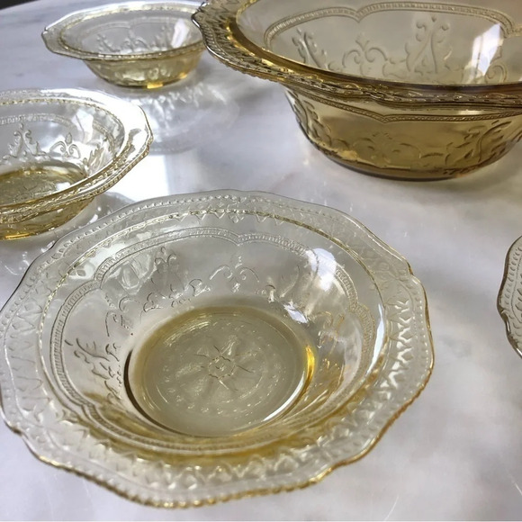Federal Glass | Dining | Set Of 6 93s Spoke Patrician Depression Glass ...